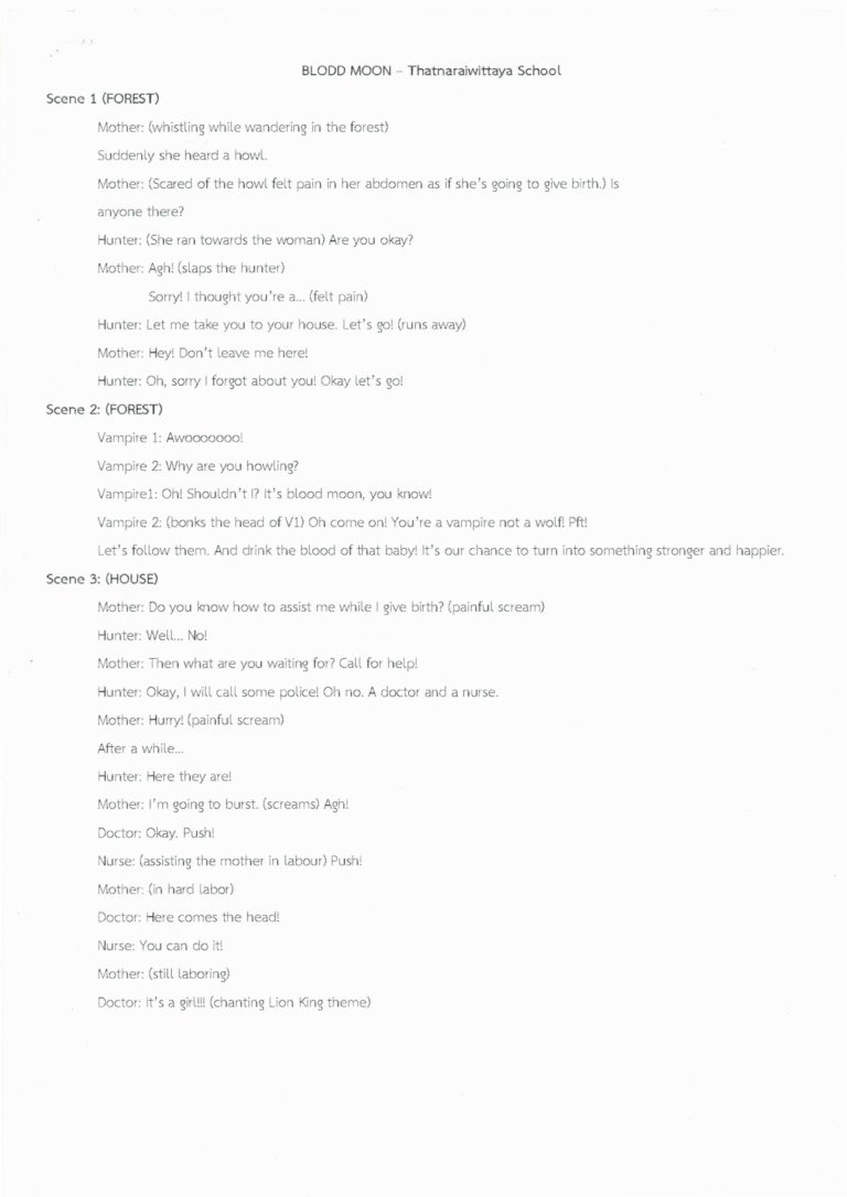 Blood moon story telling script